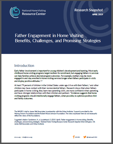 Father Engagement in Home Visiting: Benefits, Challenges, and Promising ...