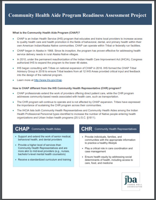 Community Health Aide Program Readiness Assessment Project Summary ...
