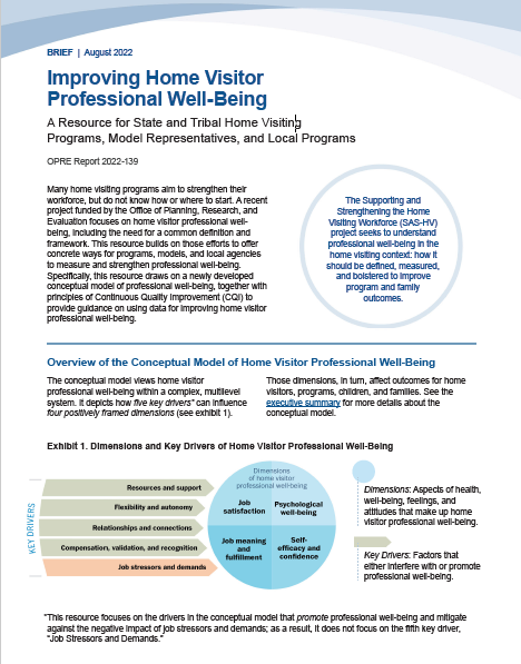 Improving Home Visitor Professional Well-Being: A Resource for State and Tribal Home Visiting ...